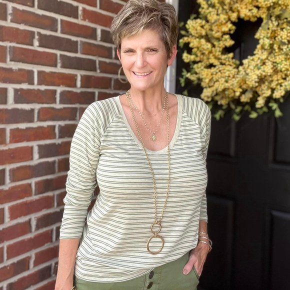 CAbi | Tops | Cabi 4375 Game Tee Fall 222 Large Euc | Poshmark